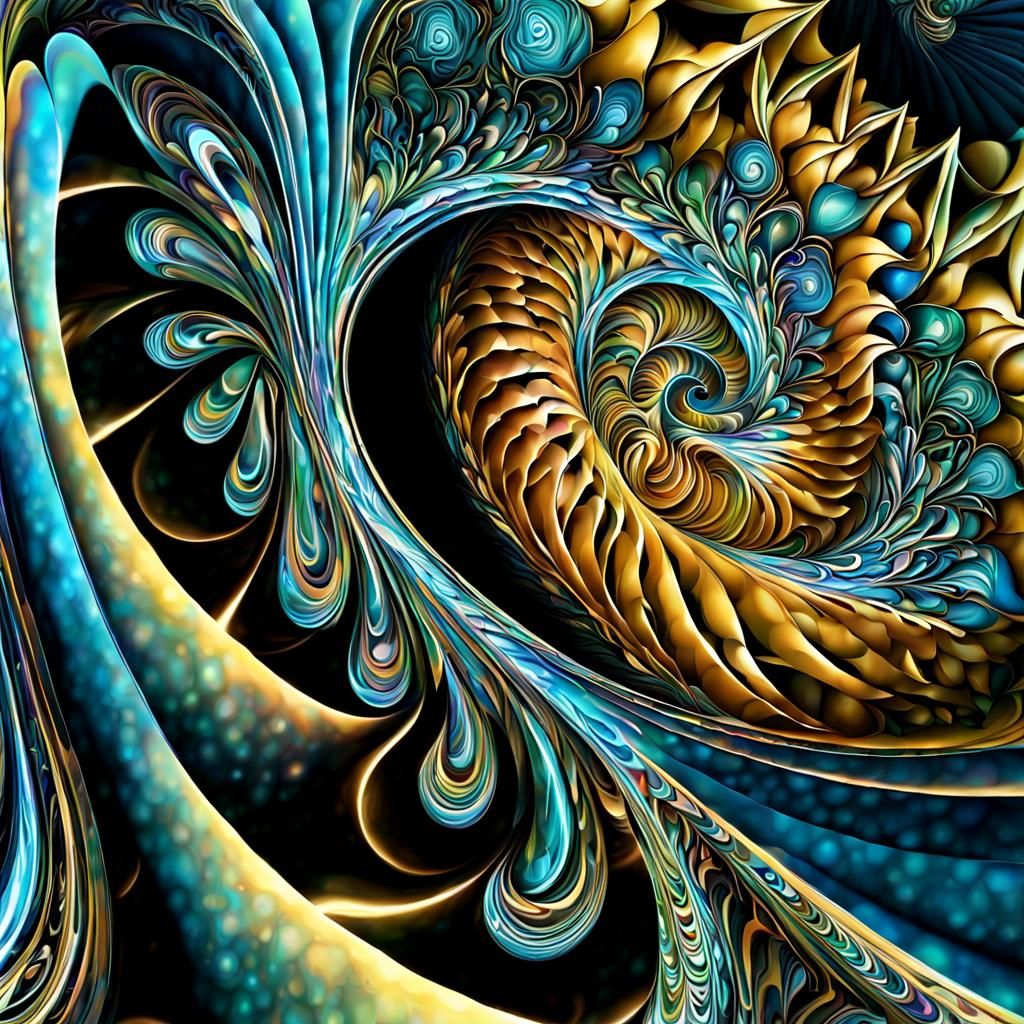 Ephemeral Serenity abstract vector fractal, Zentangle, 3d shading : r ...