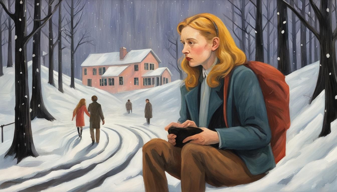 nancy drew kisses a demon boy on a steep hill. vines grow around their ...