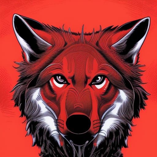 red wolf - AI Generated Artwork - NightCafe Creator