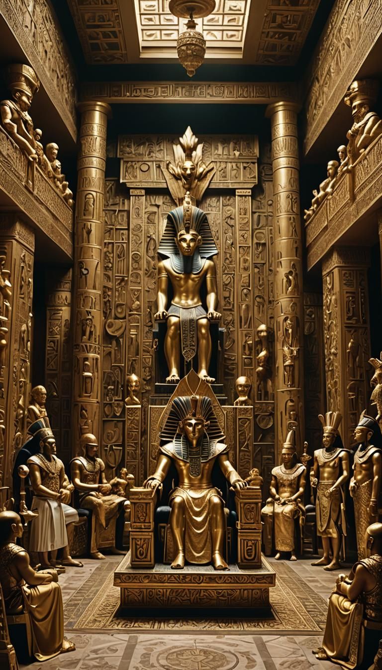 halls of the pharaoh's palace - AI Generated Artwork - NightCafe Creator