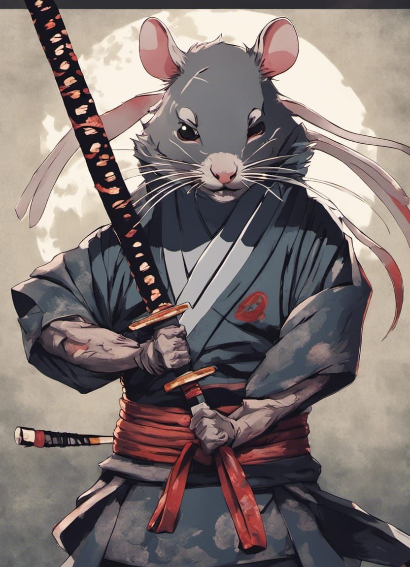 Master Sliver - Anime Style Rat Samurai with Katana