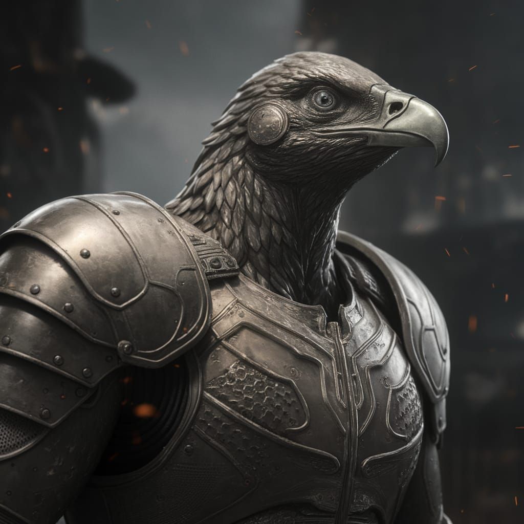 Cyberpunk Condor Battles Dove in Hyperaggressive G... - AI Art