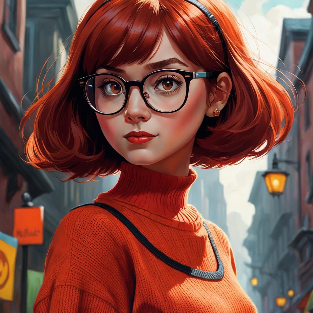 Velma from Scooby Doo, round faced 19 year old woman with neat, dark ...