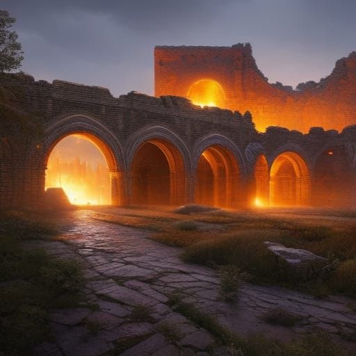Crumbling Ruins Revisited - AI Generated Artwork - NightCafe Creator