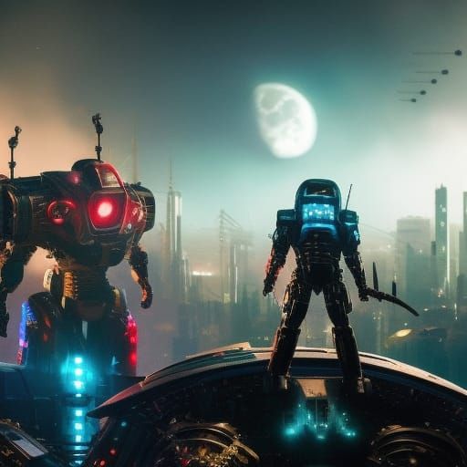 Techno-punk Robotics - AI Generated Artwork - NightCafe Creator