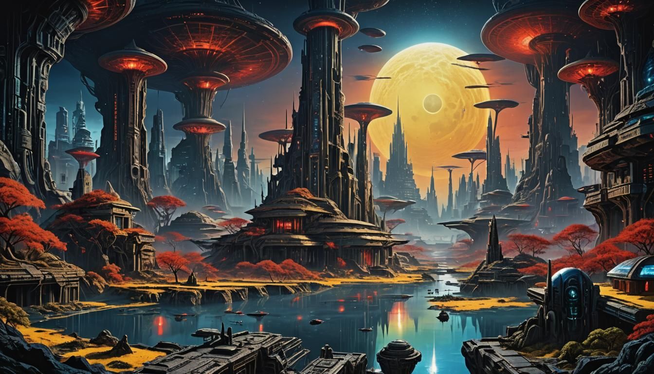 Alien Mega City - AI Generated Artwork - NightCafe Creator