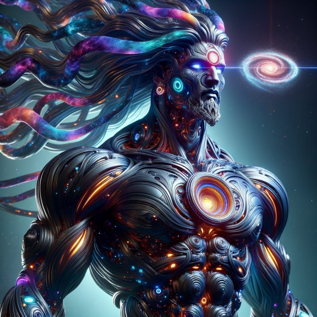 Robotic Warrior God in Hyper-Realistic 3D - AI Art