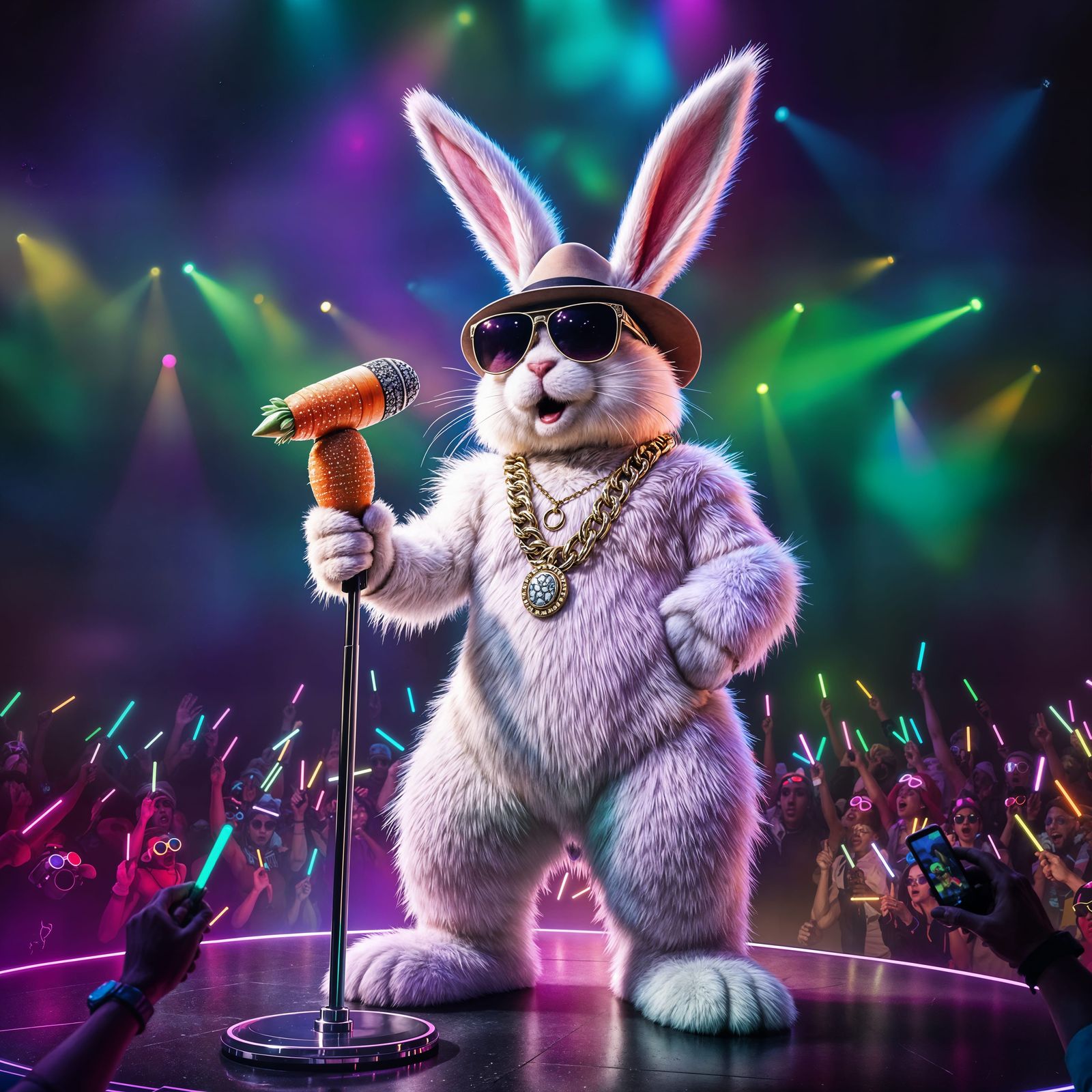 Hippy Hoppy Easter - Easter Bunny Rapper in Glittering Stage...