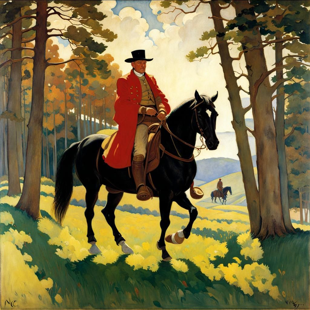 A huntsman on horseback - AI Generated Artwork - NightCafe Creator