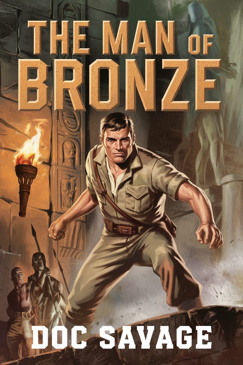 50s Pulp. A book cover with the title 'The Man of Bronze'. The ...