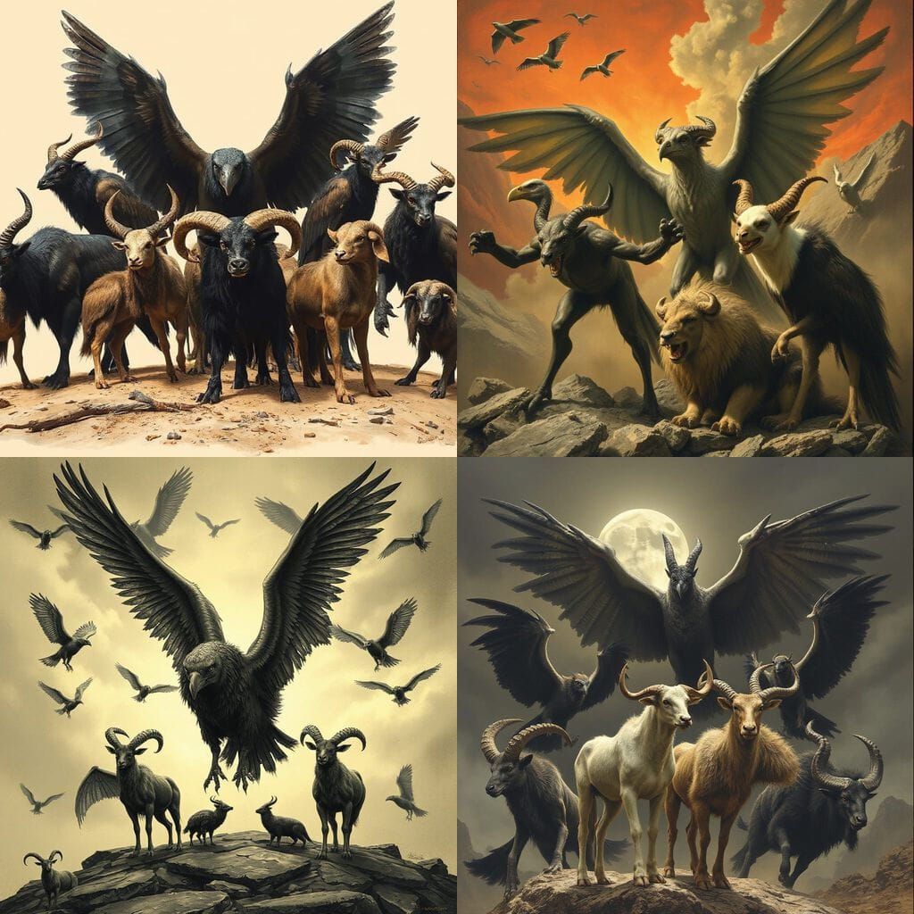 Surreal Bestiary Creatures in a Dark, Gothic Lands... - AI Art