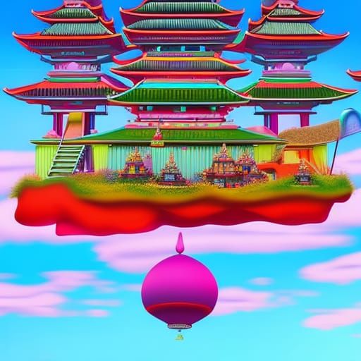 A vision of futuristic Bali - AI Generated Artwork - NightCafe Creator