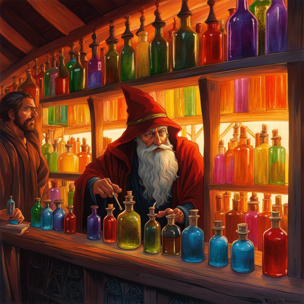 Wizard's Potion Shop - AI Generated Artwork - NightCafe Creator