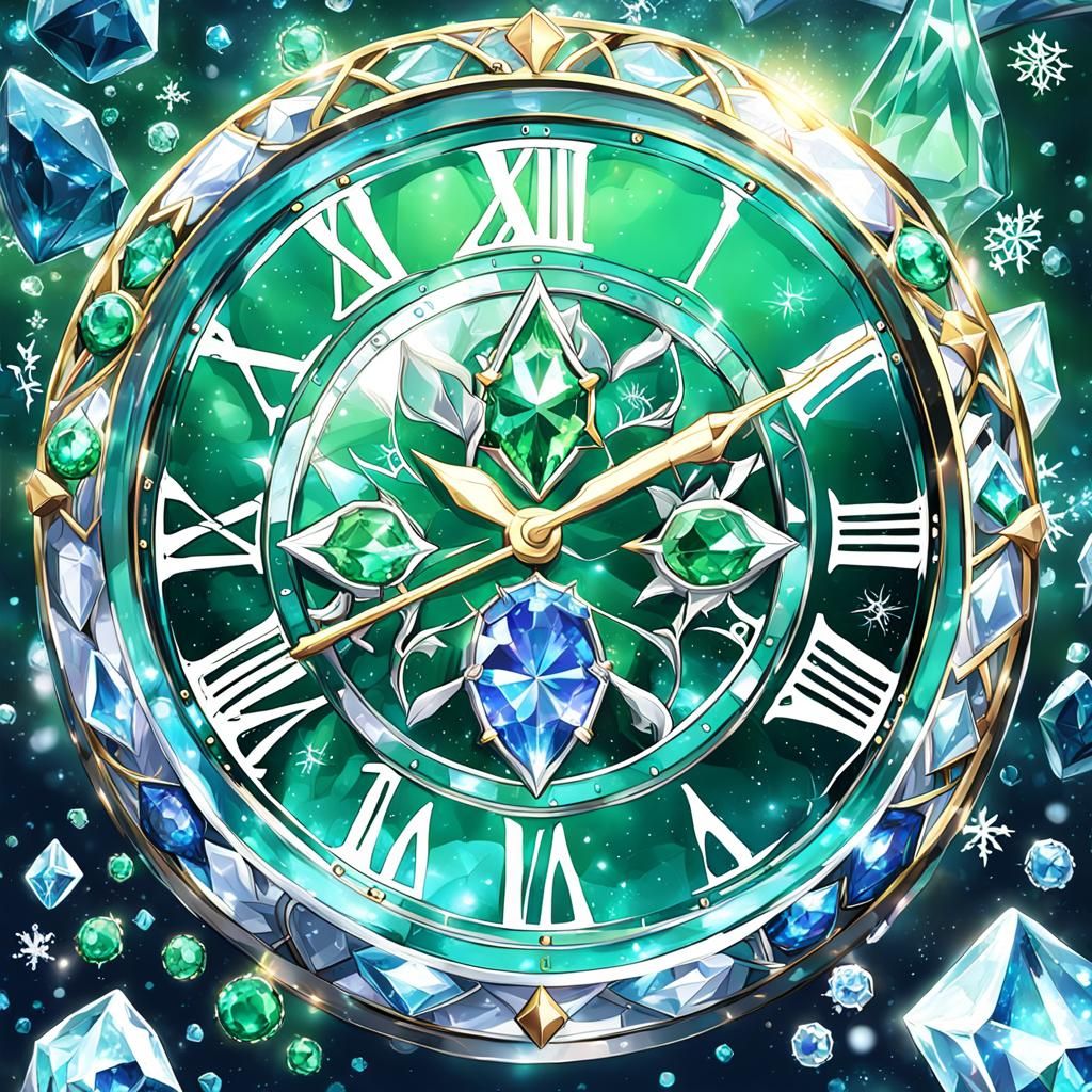 emerald clock - AI Generated Artwork - NightCafe Creator