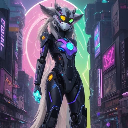 (protogen with cyber googles,many machine parts:1,7), furry, full body ...