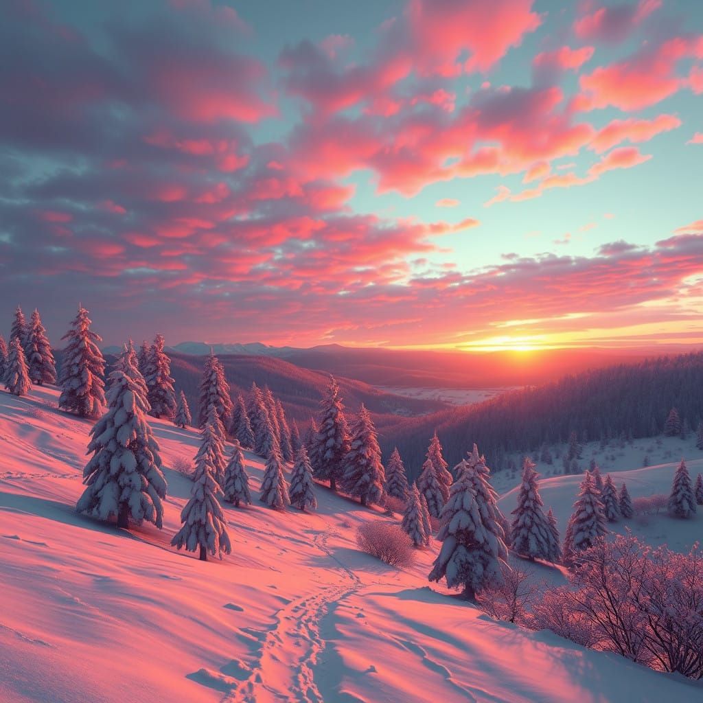 winter solstice with sunset - Surreal Winter Wonderland at G...