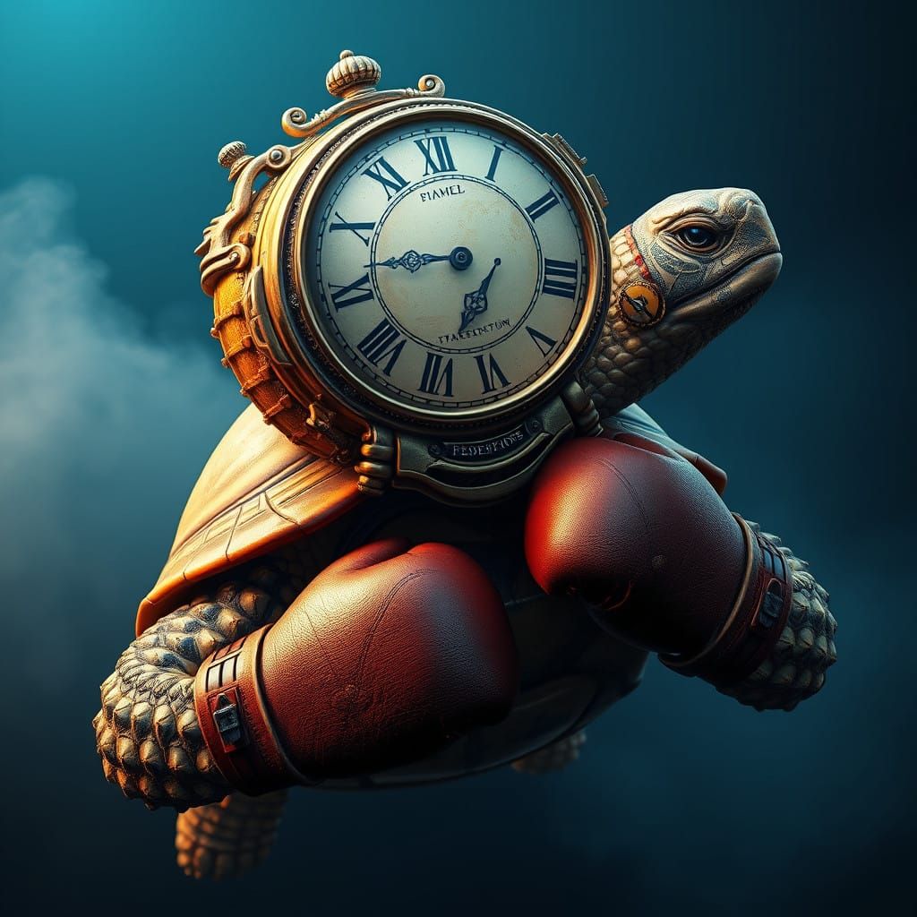 Timekeeper Turtle Champion - AI Art