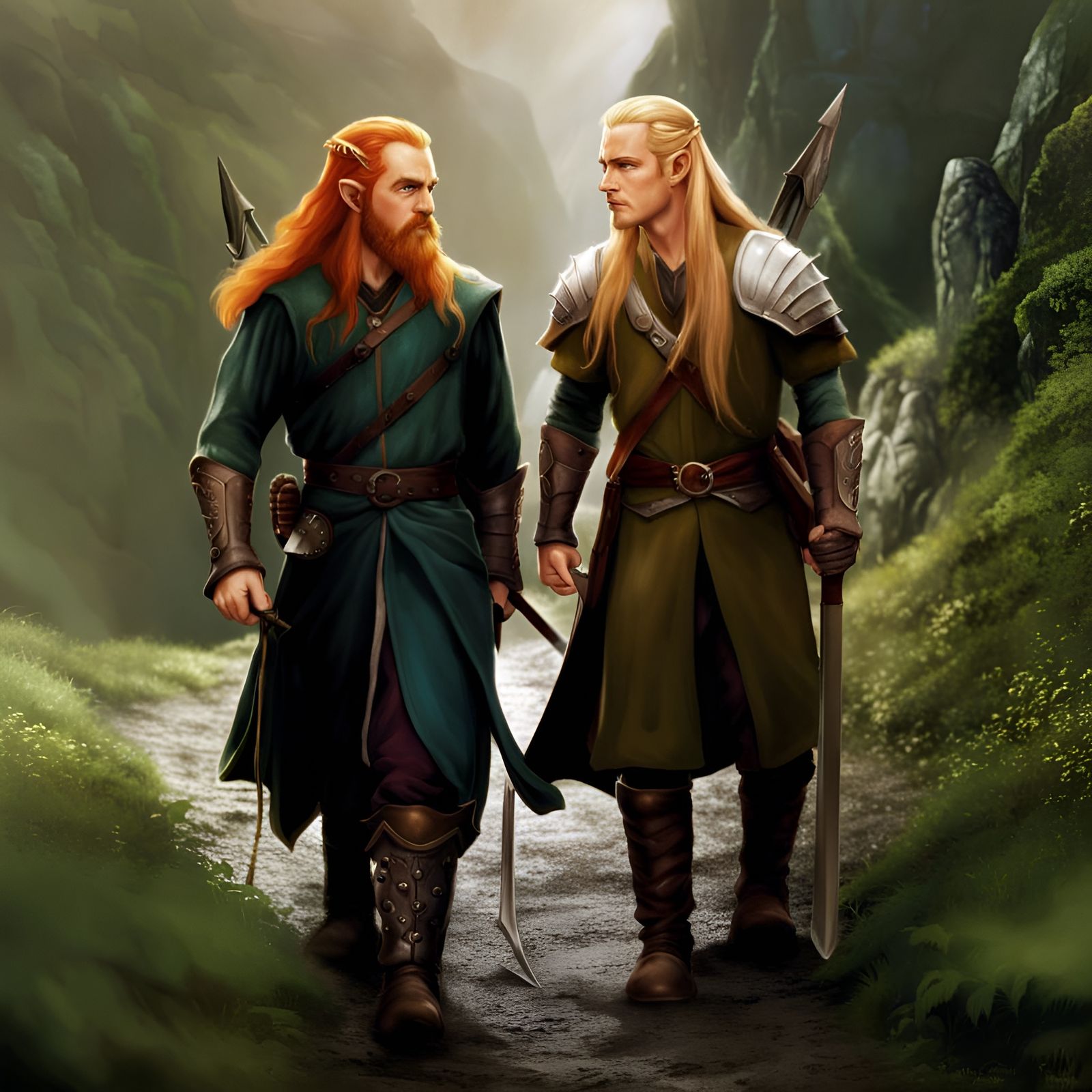 Gimli and Legolas - AI Generated Artwork - NightCafe Creator
