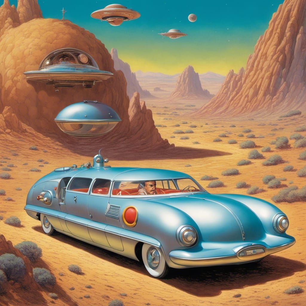 1950's Retro futuristic car : r/nightcafe