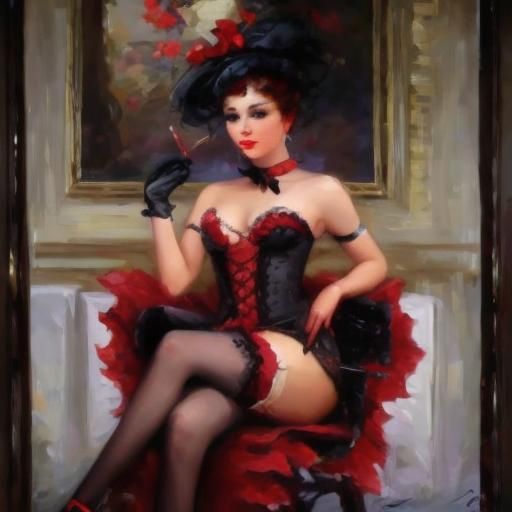 Elegant lady smoking cigarette in style of Razumov - AI Generated Artwork - NightCafe Creator