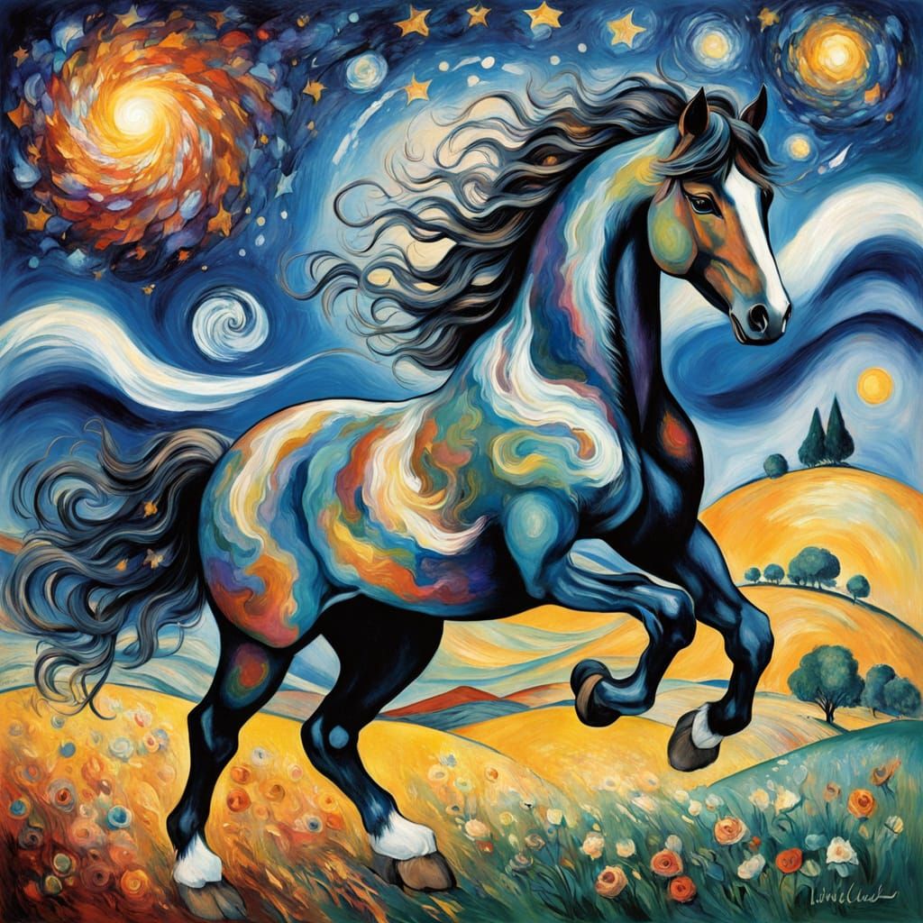 Vango the Horse and The Starry Night