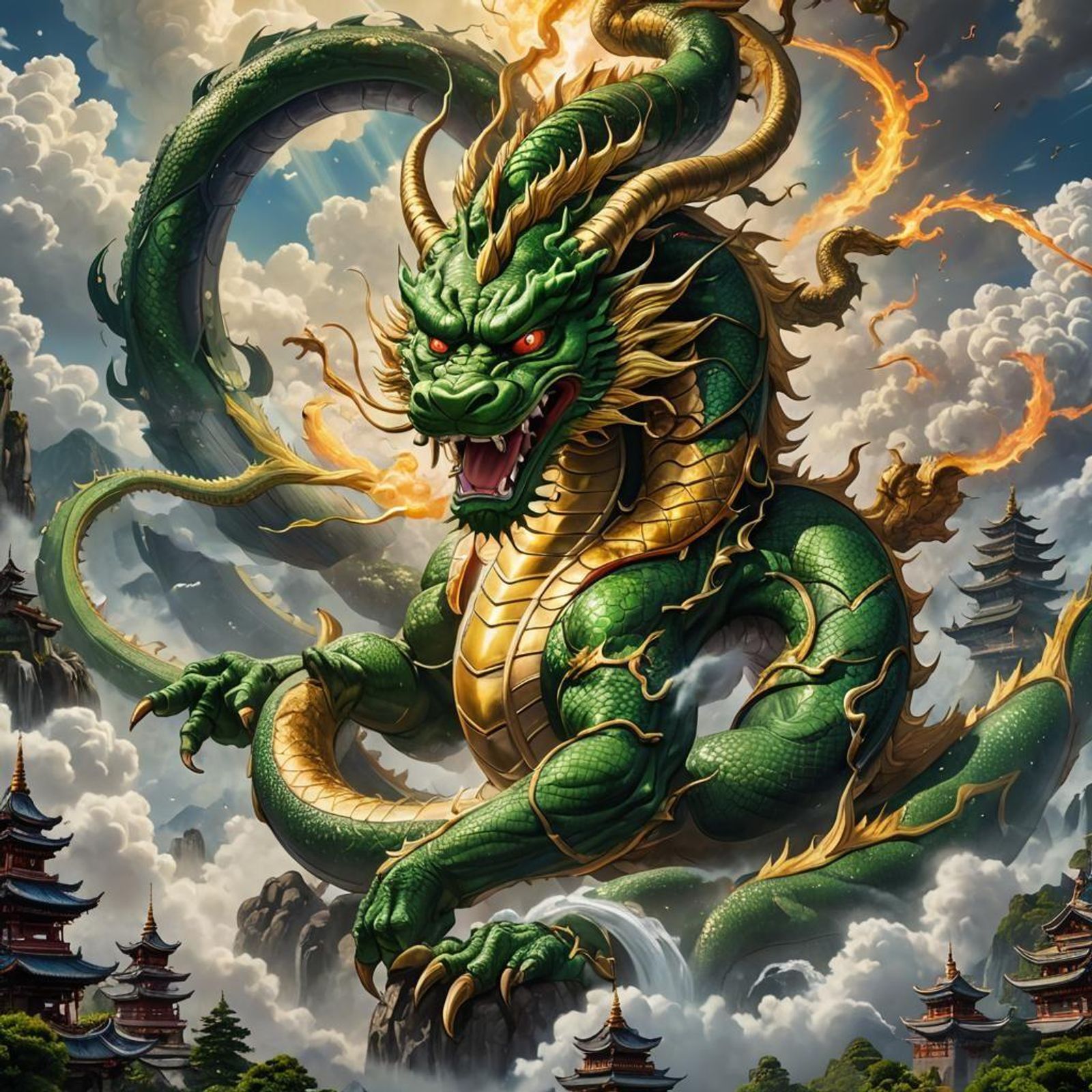 Ink draw of shenron by akira toriyama | detailed matte painting, deep ...