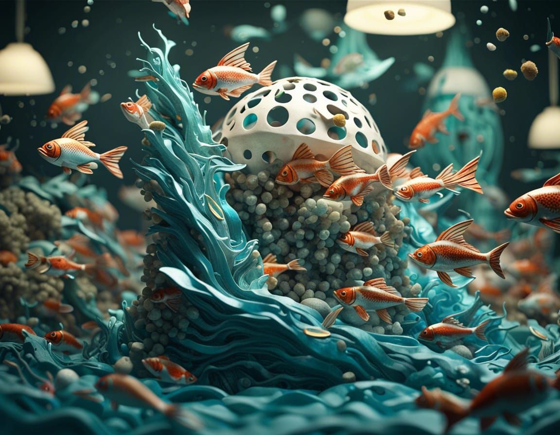 Waves Under Water - AI Generated Artwork - NightCafe Creator