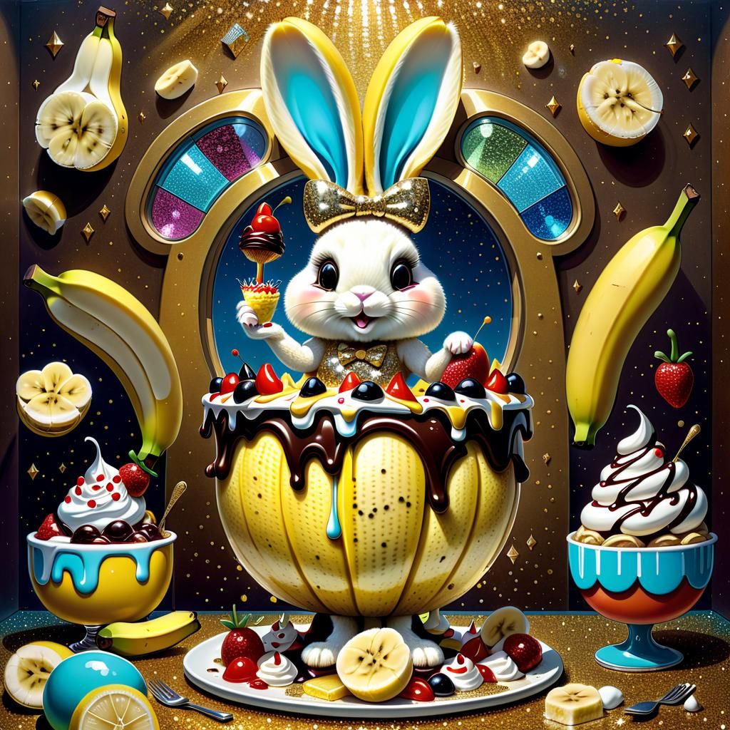 Cute banana bunny girl 2 - AI Generated Artwork - NightCafe Creator