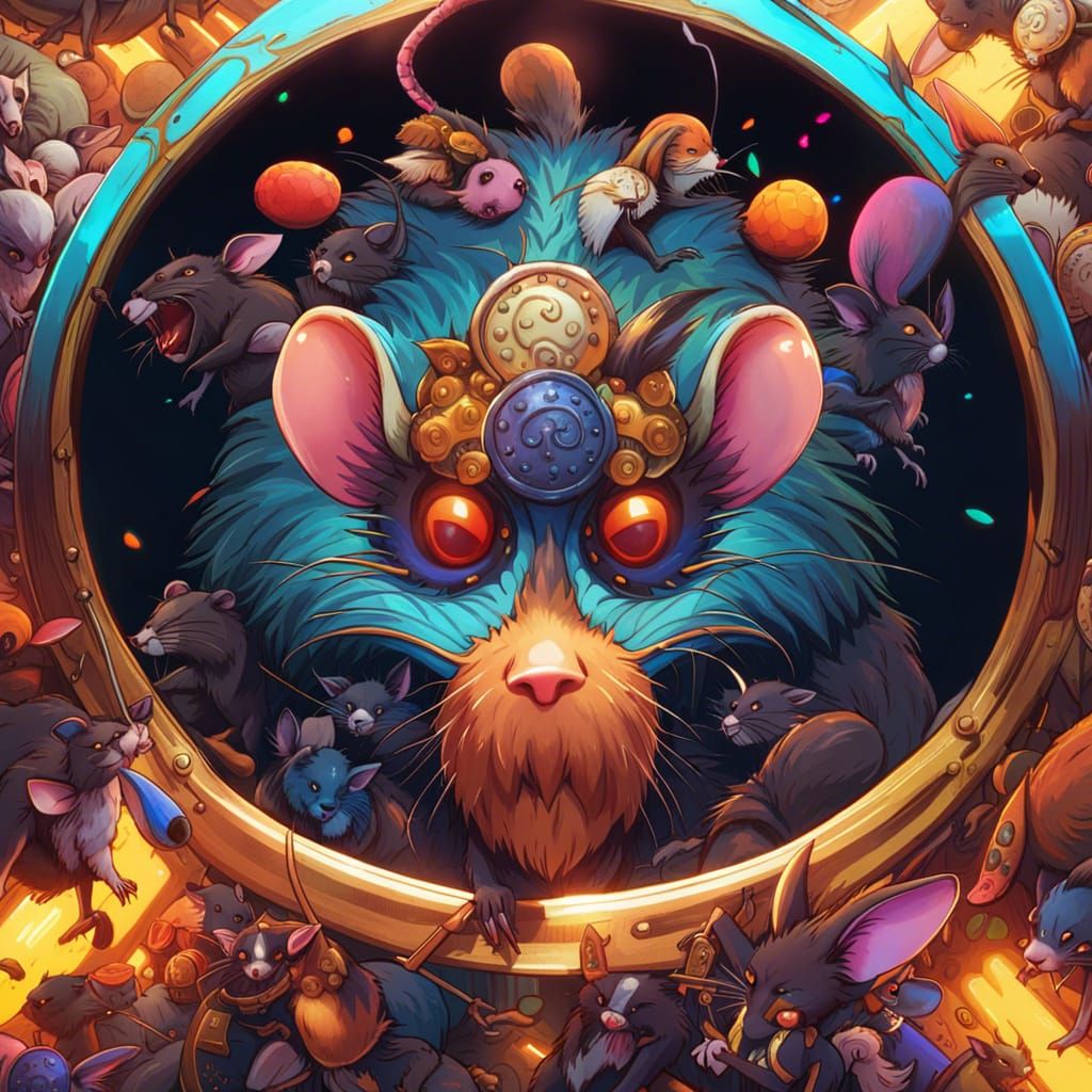 Tons of rats crowded, rats, vemin ratd, group photo, faces. splash art ...