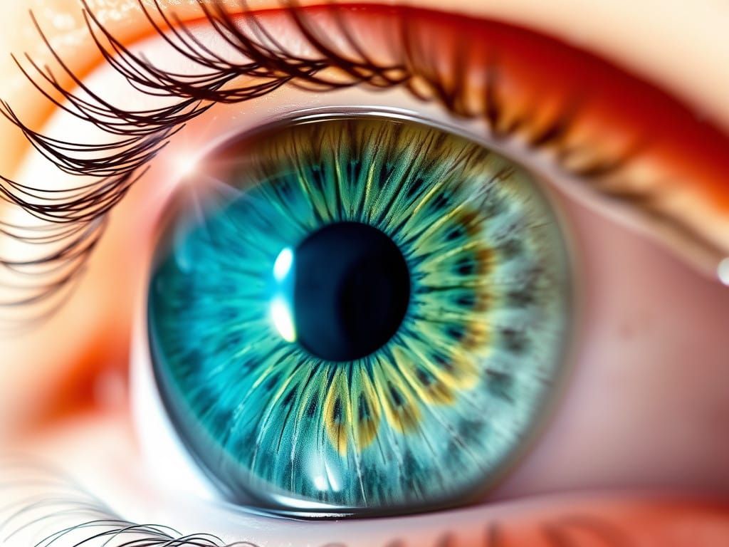macro of a human eye, focusing on the iris and pupil