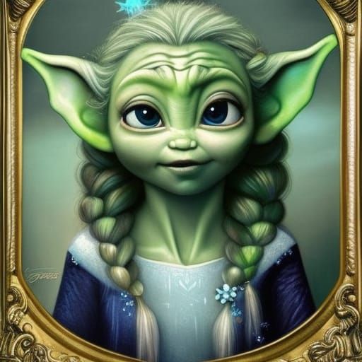Queen Elsa, if she were Baby Yoda... - AI Generated Artwork - NightCafe ...