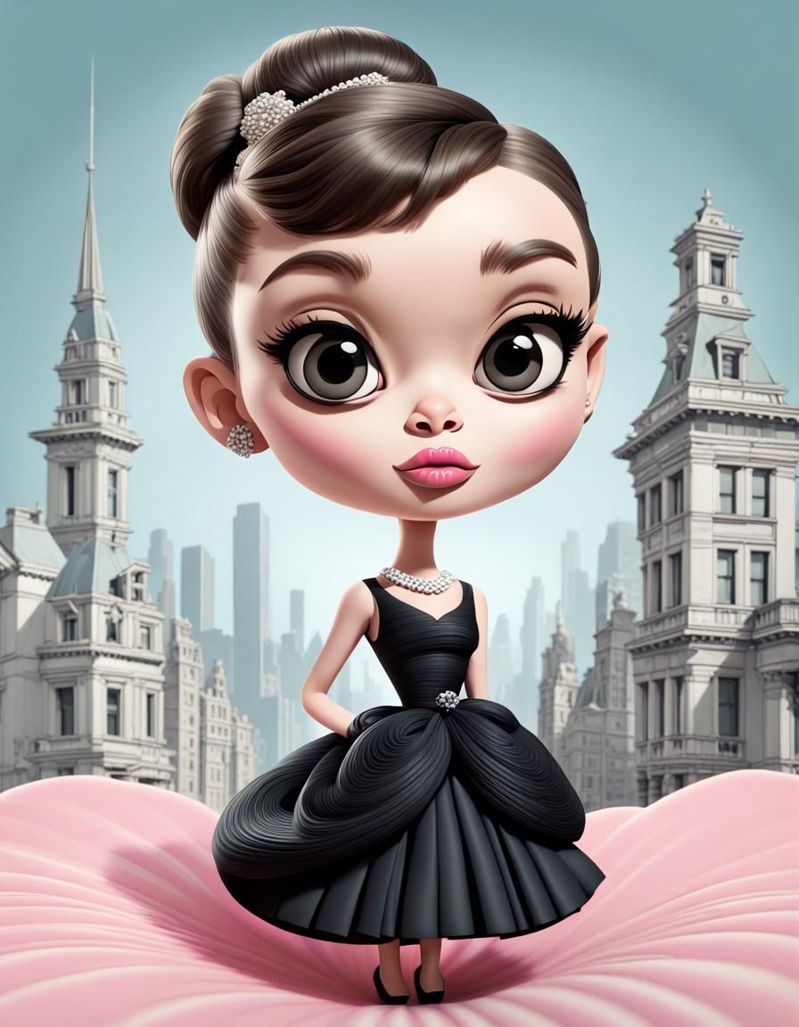 Chibi Audrey Hepburn - AI Generated Artwork - NightCafe Creator