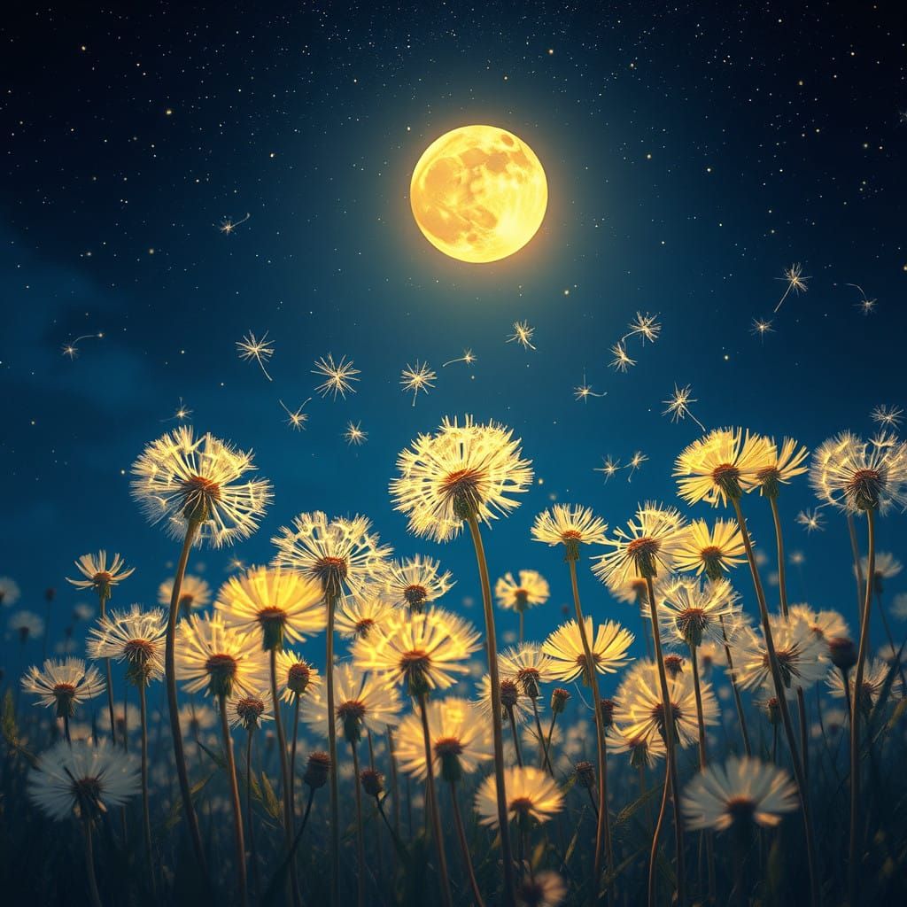 Dandelionsperiments - Whimsical Dandelions Dance Under Star...