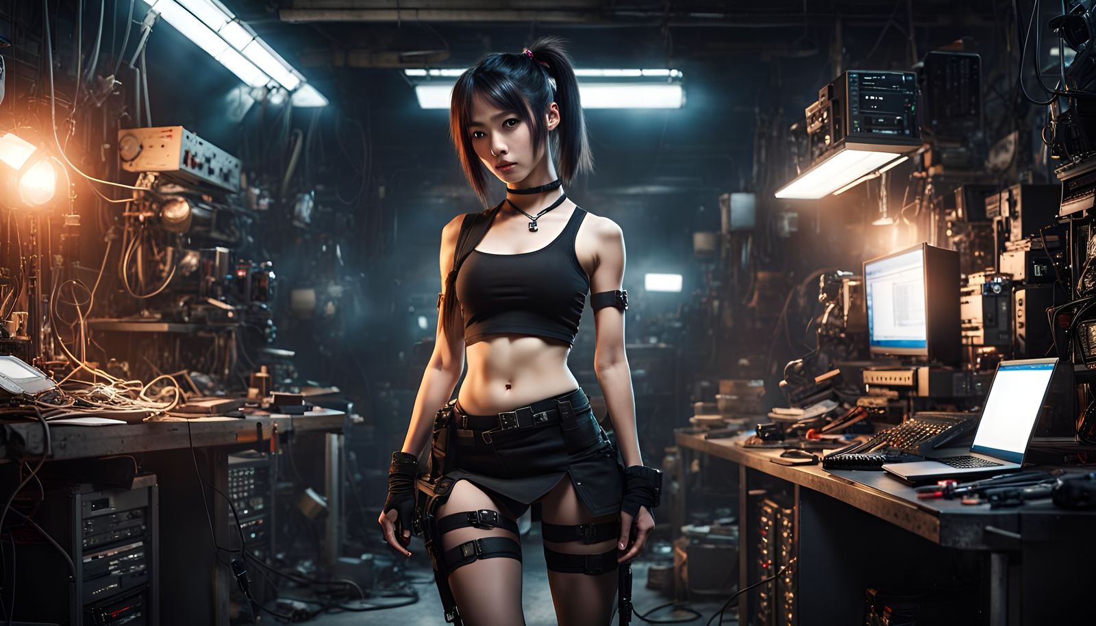 Japanese hacker-girl 8 - AI Generated Artwork - NightCafe Creator