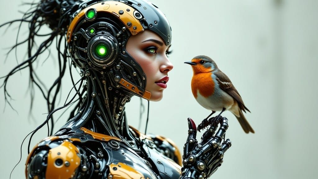 Cyborg Goddess in Vibrant, High-Contrast Graffiti ... - AI Art