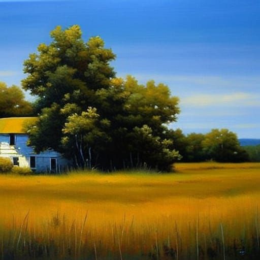 lonely overgrown homestead | oil painting by James Lott McCarthy - AI ...