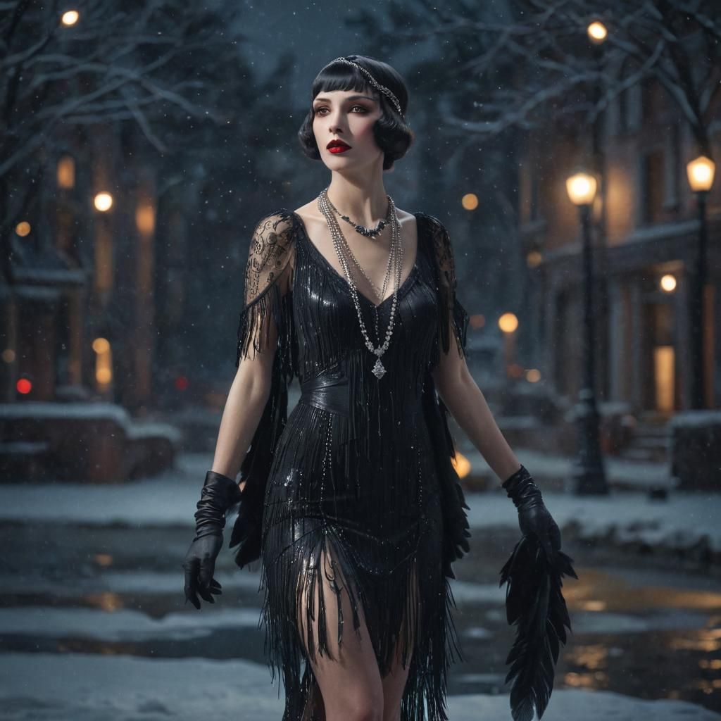 my latest weird idea: art deco vampire flapper - AI Generated Artwork ...
