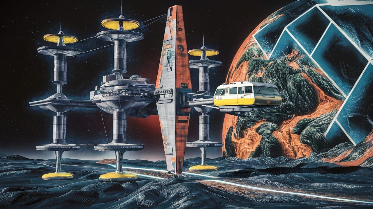 Deep Space Mining Colony 7459 - AI Generated Artwork - NightCafe Creator