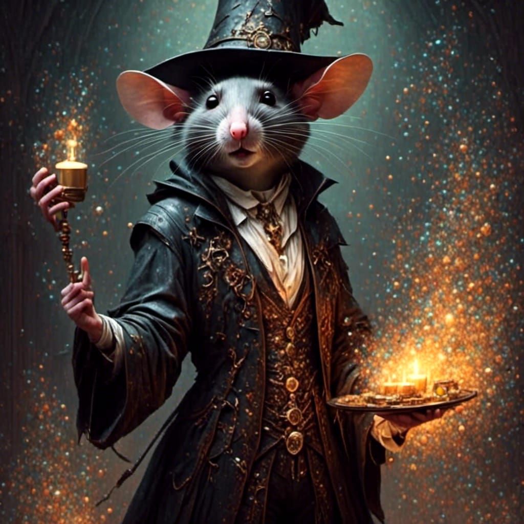 a rat that's a mage - AI Generated Artwork - NightCafe Creator