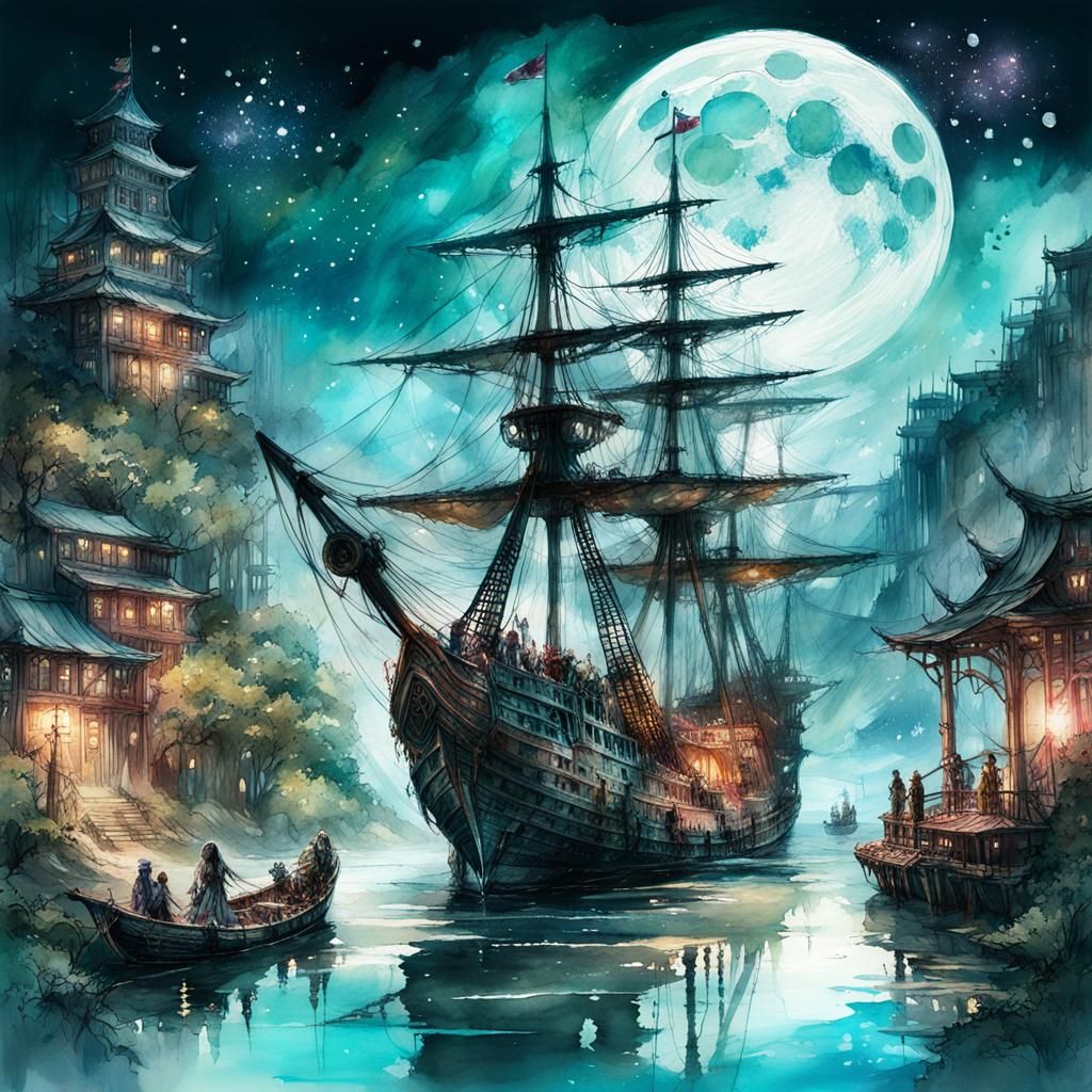 Epic pirates ship - AI Generated Artwork - NightCafe Creator