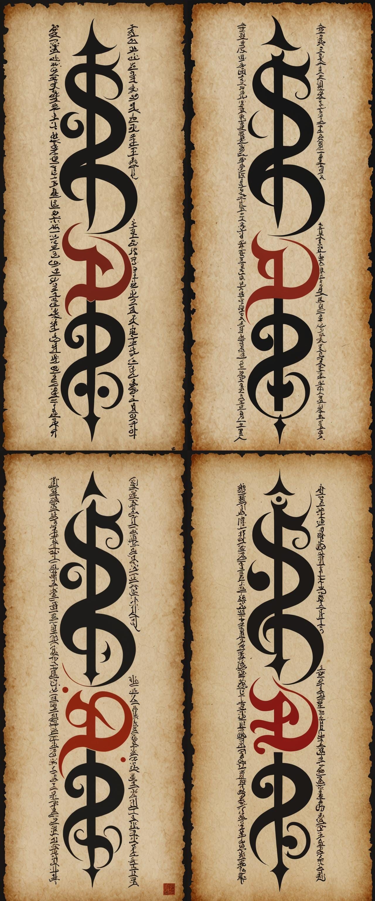 Intricate Fantasy Scripts from Around the World - AI Art