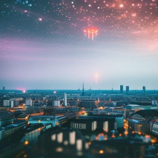 Curios lights over the city - AI Generated Artwork - NightCafe Creator