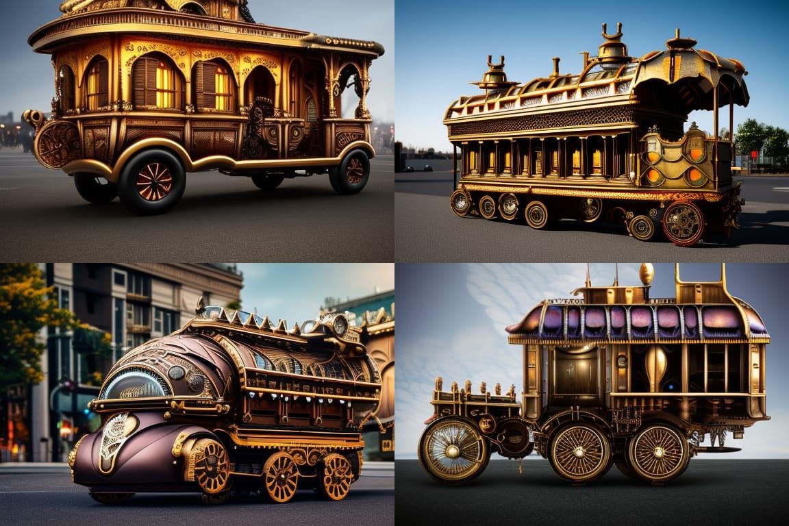 Steampunk Stage Coach - AI Generated Artwork - NightCafe Creator