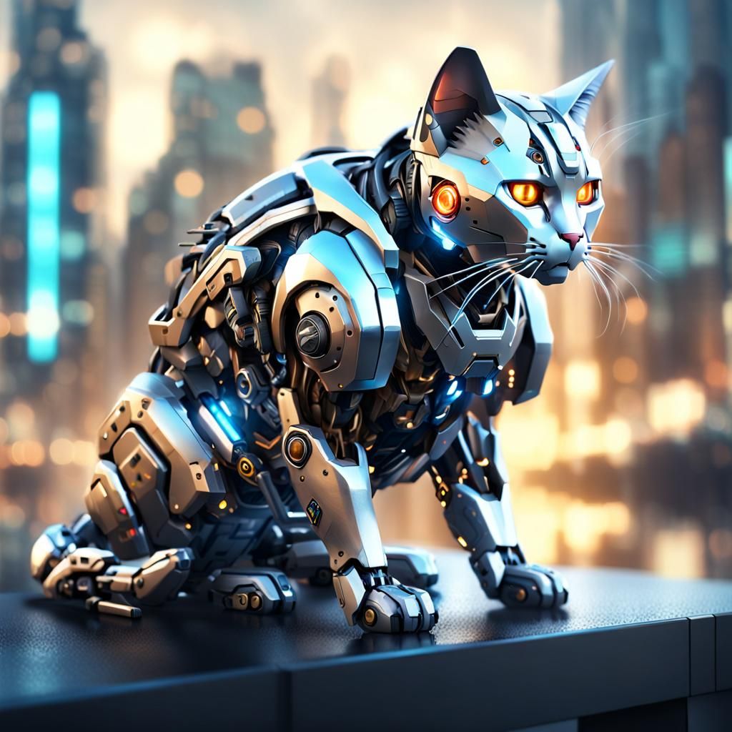 Meca Cat - AI Generated Artwork - NightCafe Creator