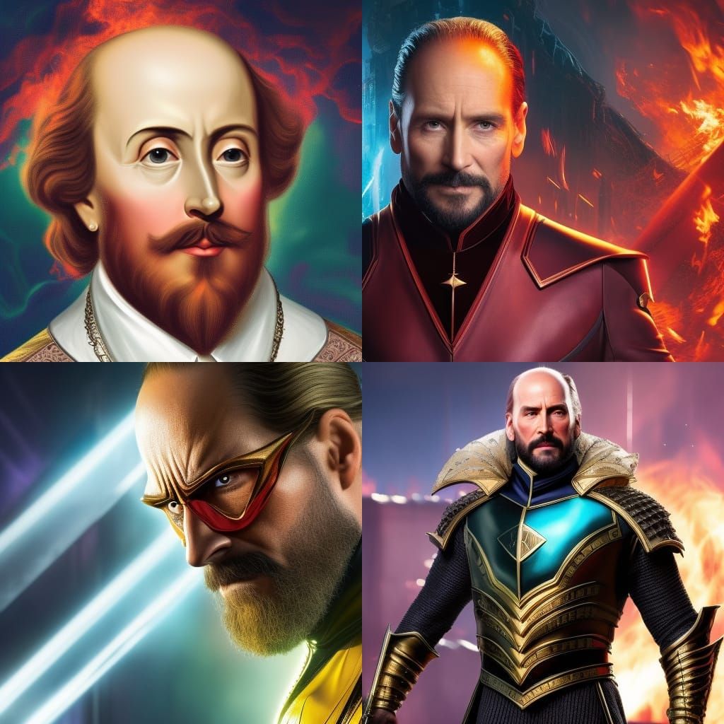 William Shakespeare as a Super Villain 8k resolution concept art ...
