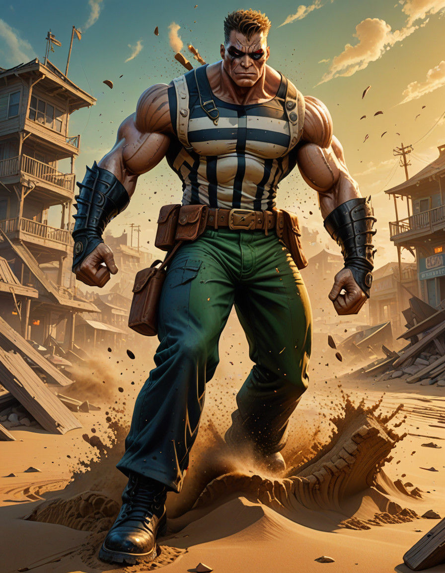 Villainous Sandman, Flint Marko, in Cyberpunk Fant... - AI Art