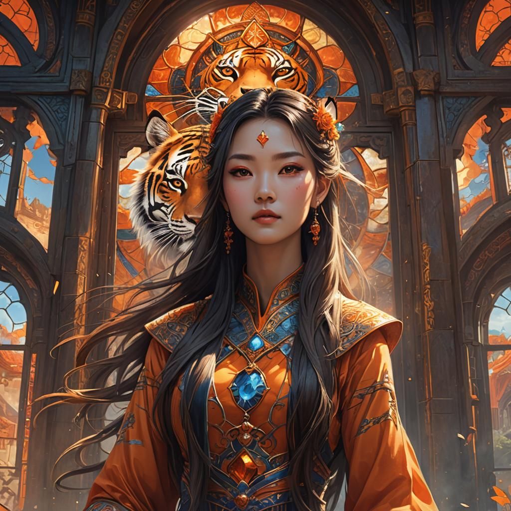Royals Xianxia tunic in orange. the all-encompassing sky. - AI Generated Artwork - NightCafe Creator