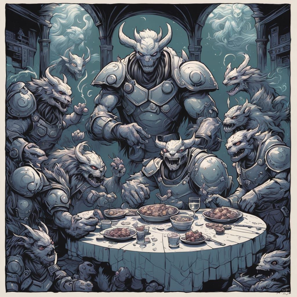 Elementals Gather for Epic Feast in Vibrant Comic ... - AI Art