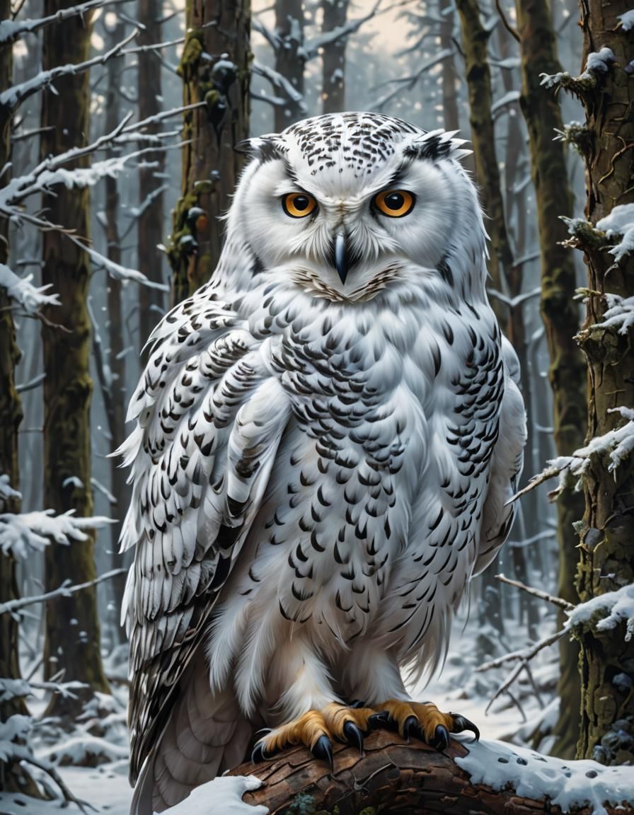 Snowy Owl - AI Generated Artwork - NightCafe Creator