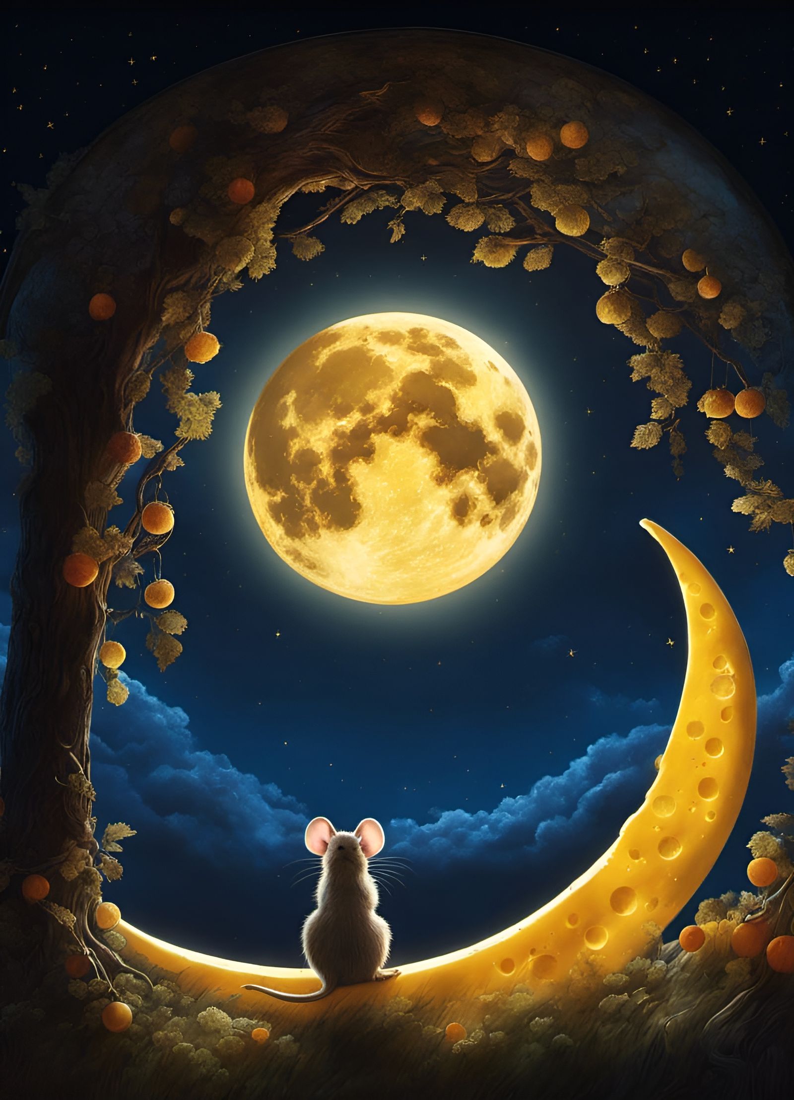 Mouse in the moon. 🌙🐁 - AI Generated Artwork - NightCafe Creator